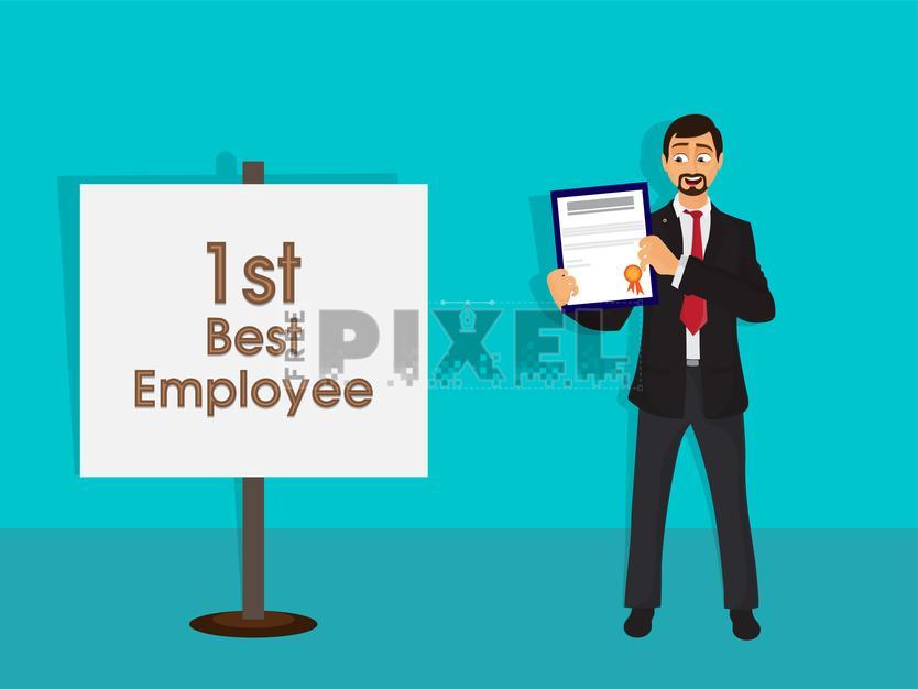 Free Vectors - Character Of Happy Businessman Holding Best Employee ...