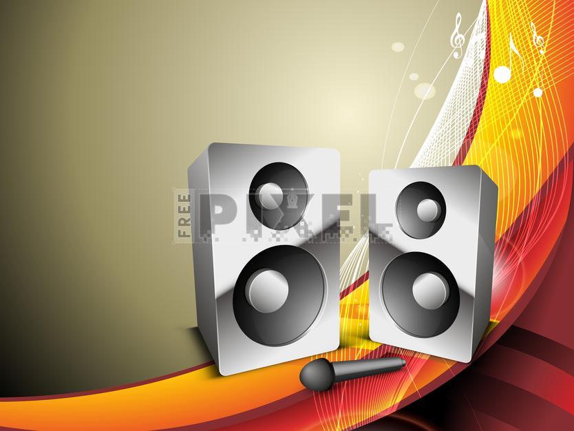 Free Vectors - Colorful Musical Background With Speakers, Can Be Use As ...