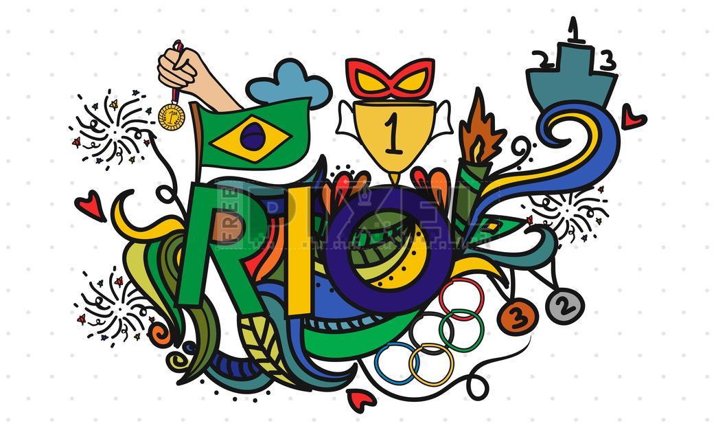 Free Vectors - Creative Text Rio With Brazil Native And Cultural ...