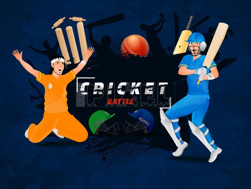 Free Vectors - Cricket Battle Banner Or Poster Design, Illustration ...