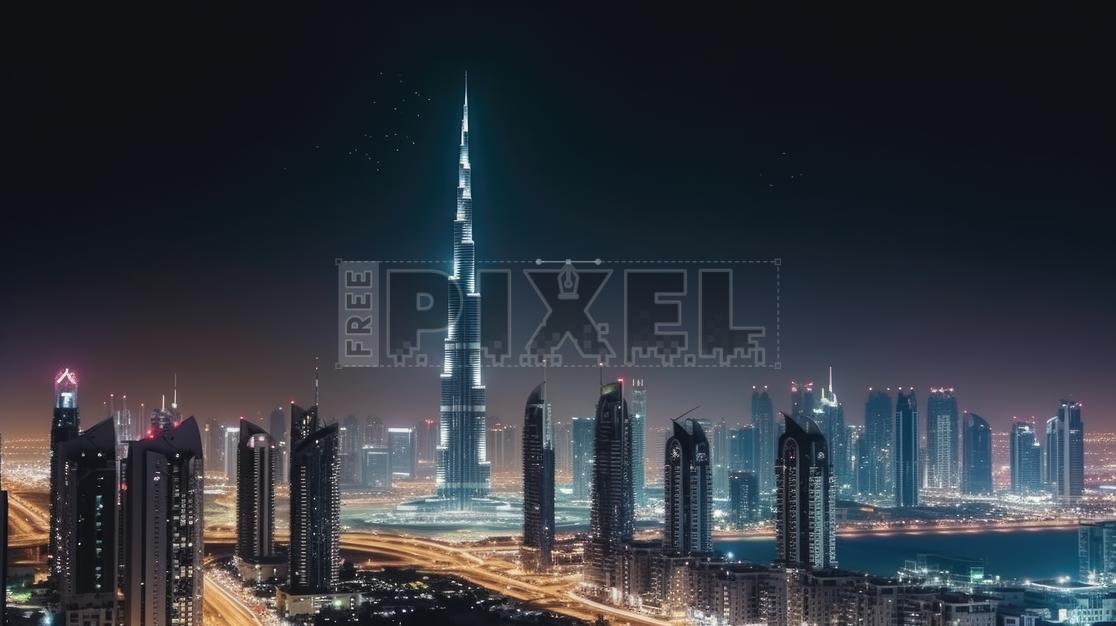 Free Photos - Dubai, UAE Cityscape At Night With Lights Overlooking The ...