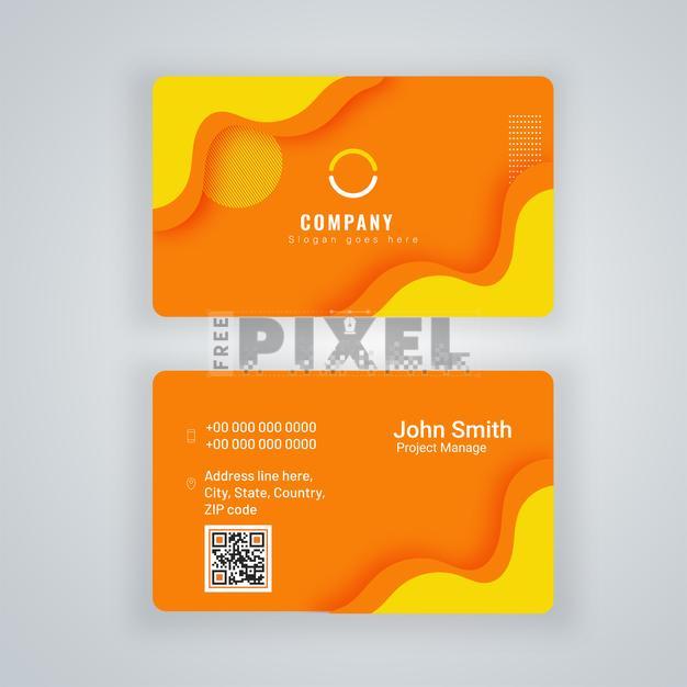 Free Vectors - Front And Back View Of Business Card Or Visiting Card ...