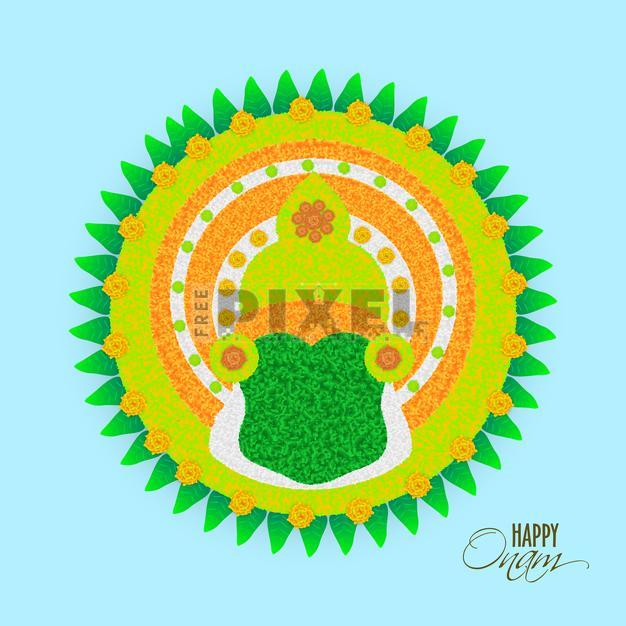 Free Vectors - Happy Onam Greeting Card With Creative Atham (Rangoli ...