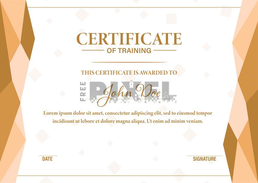 Free Vectors - Horizontal Certificate Of Training Template Design In ...