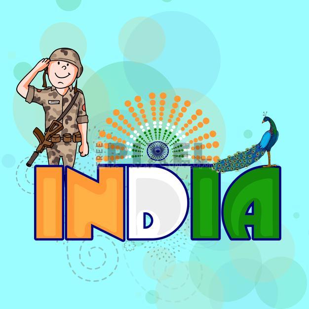 Free Vectors - India Independence Day Greeting Card With Tricolor Text ...
