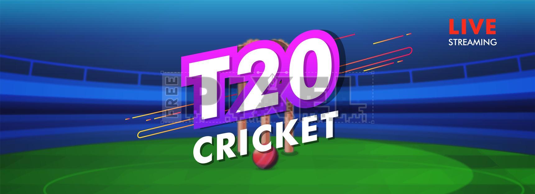 Free Vectors - Live T20 Cricket Header Or Banner Design For Advertising ...