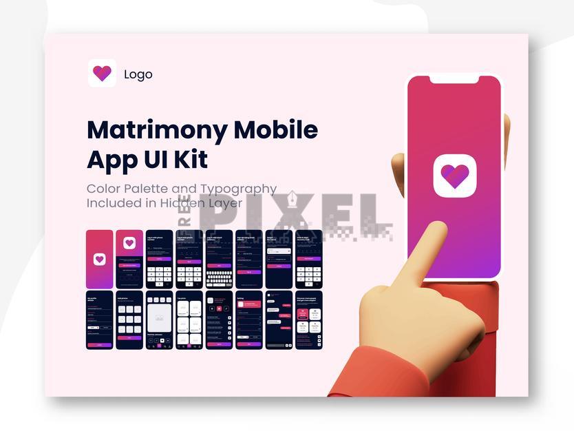 Free Vectors - Matrimony App UI Kit For Responsive Mobile App Or ...