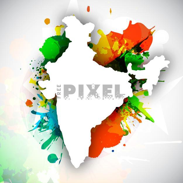 Free Vectors - Republic Of India Map On National Flag Colors Grunge ...