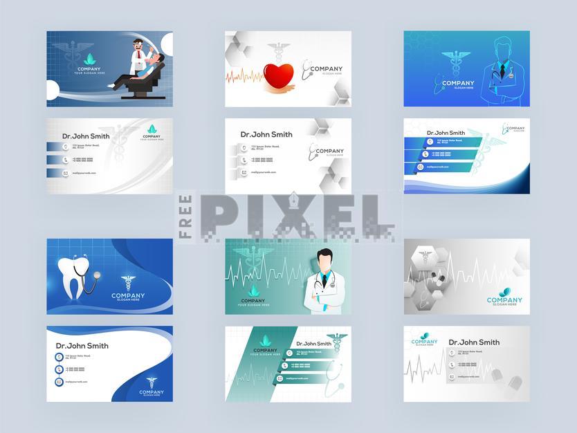 Free Vectors - Set Of Business Card Template Or Visiting Card Design ...
