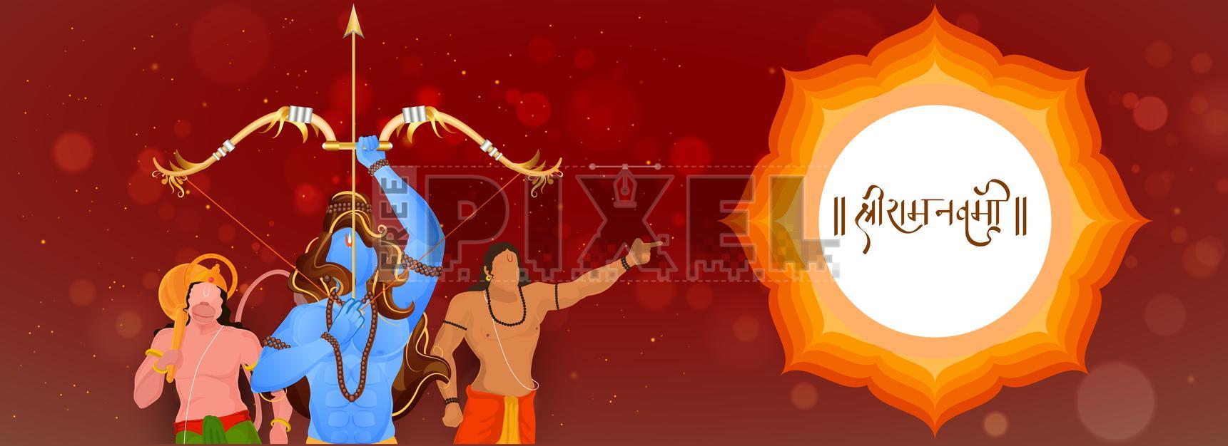 Free Vectors - Shri Ram Navami (Birthday Of Lord Rama) Celebration ...