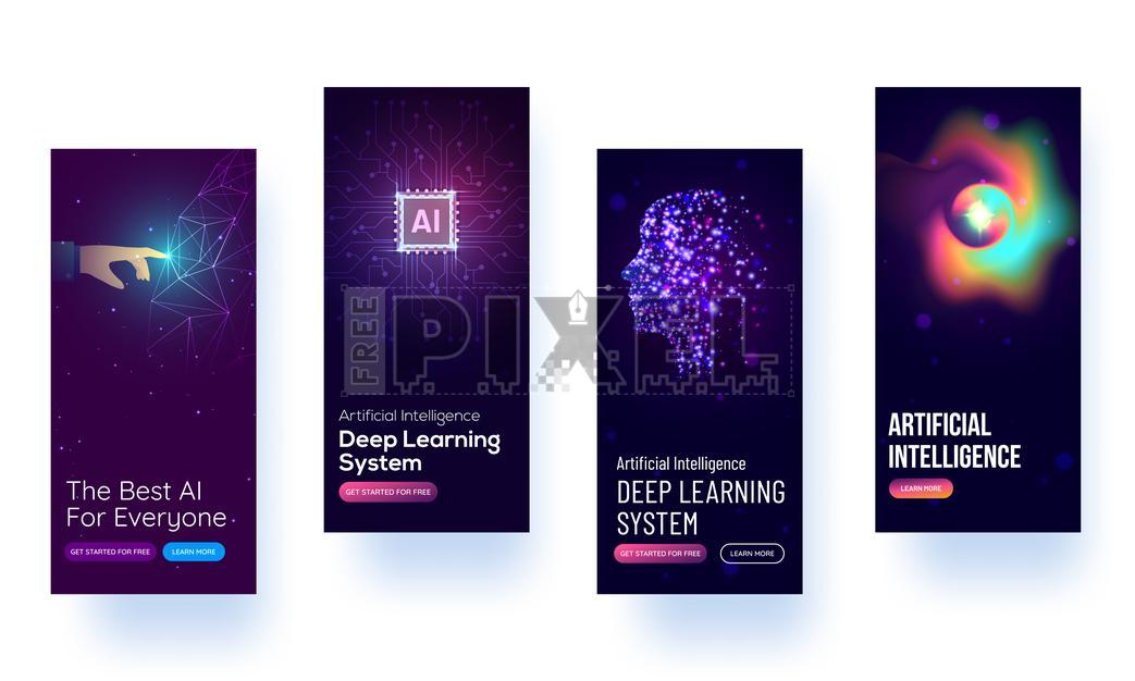 Free Vectors - Splash Screen Mockup For Learning AI Or UI Concept ...