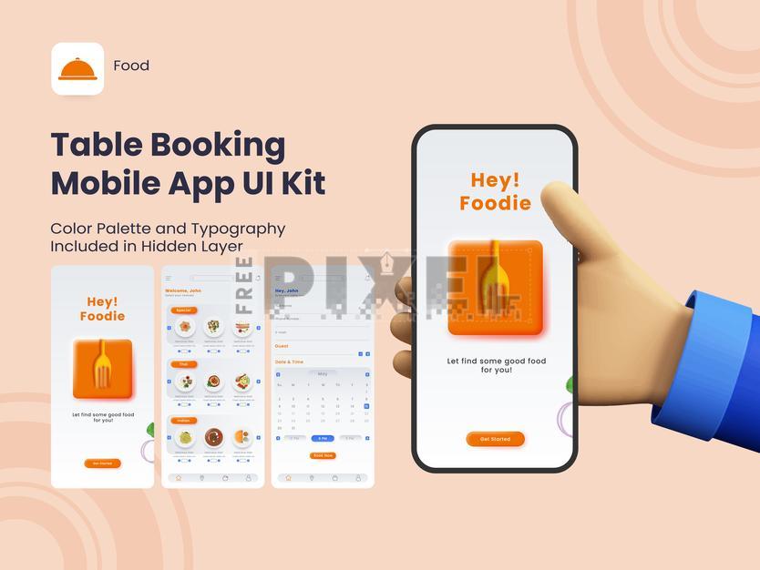 Free Vectors - Table Booking Mobile App UI Kit Including As Sign In ...