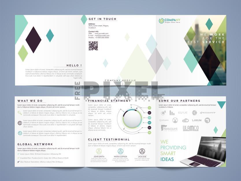 Free Vectors - Three Fold Business Flyer, Banner, Pamphlet With Front ...