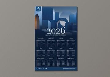 Free Templates - Editable AI Template | 2026 Yearly Wall Calendar ...