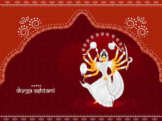 Free Vectors - Hindu Mythology Goddess Durga Maa With Yellow Watercolor ...