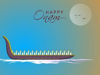 Free Vectors - Illustration Of South Indian Snake Boat, Trees And Sun ...